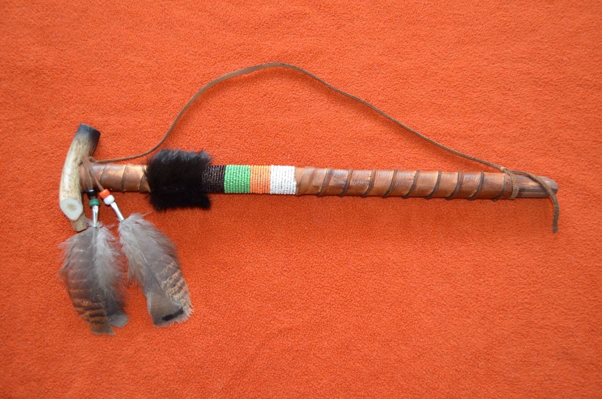 Lakota Sioux Decorative Buckskin Wrapped Indian Peace Pipes