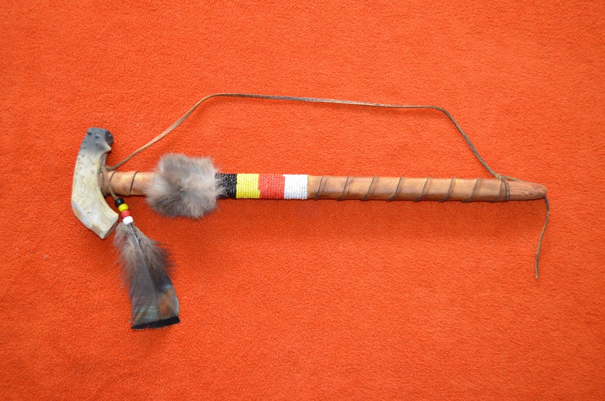 Lakota Sioux Decorative Buckskin Wrapped Indian Peace Pipes