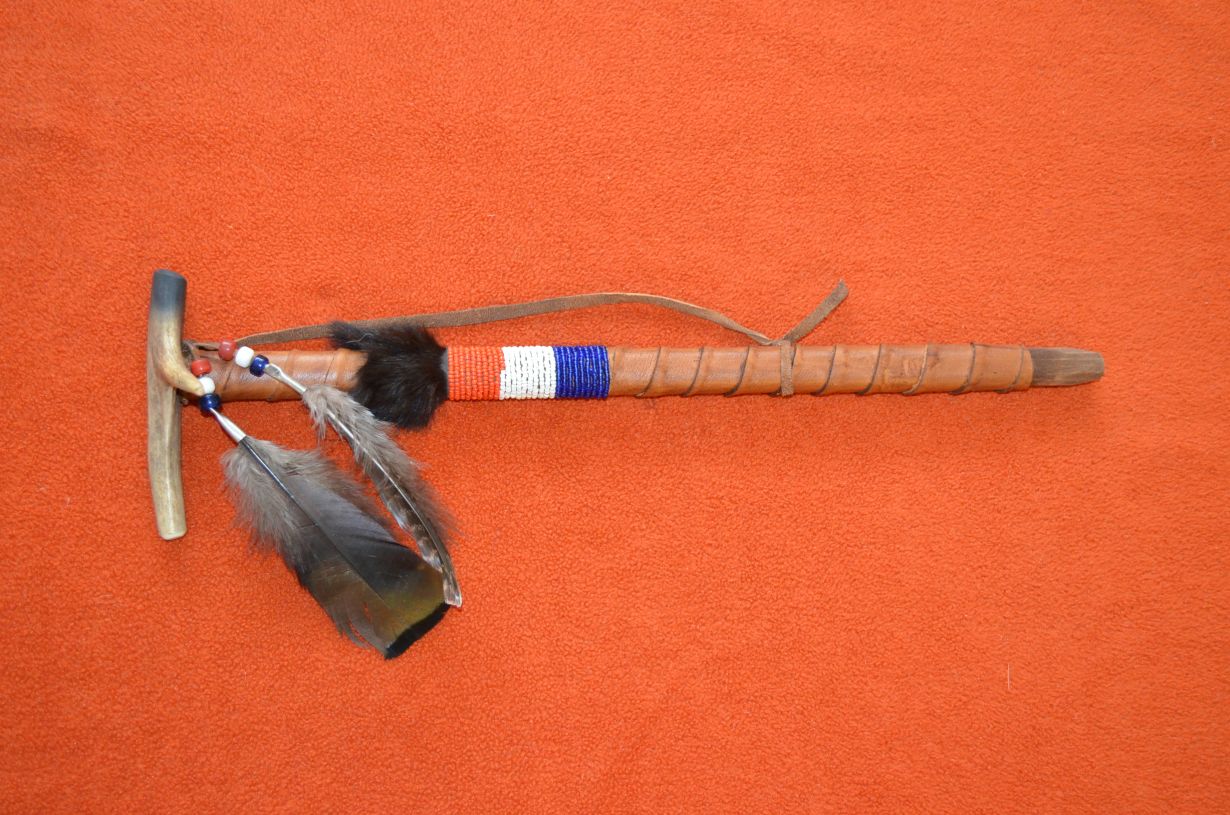 Lakota Sioux Decorative Buckskin Wrapped Indian Peace Pipes