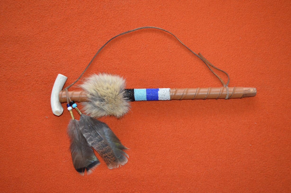 Lakota Sioux Decorative Buckskin Wrapped Indian Peace Pipes