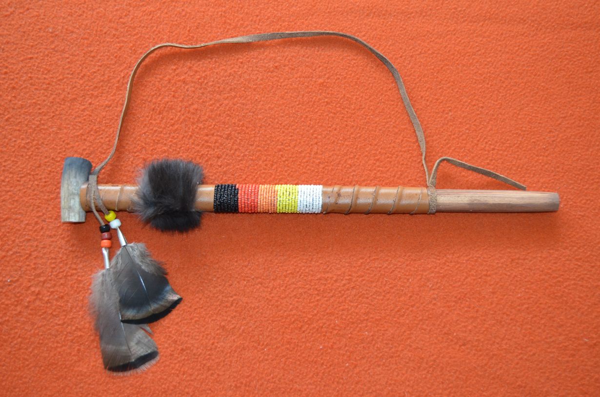 Lakota Sioux Decorative Buckskin Wrapped Indian Peace Pipes