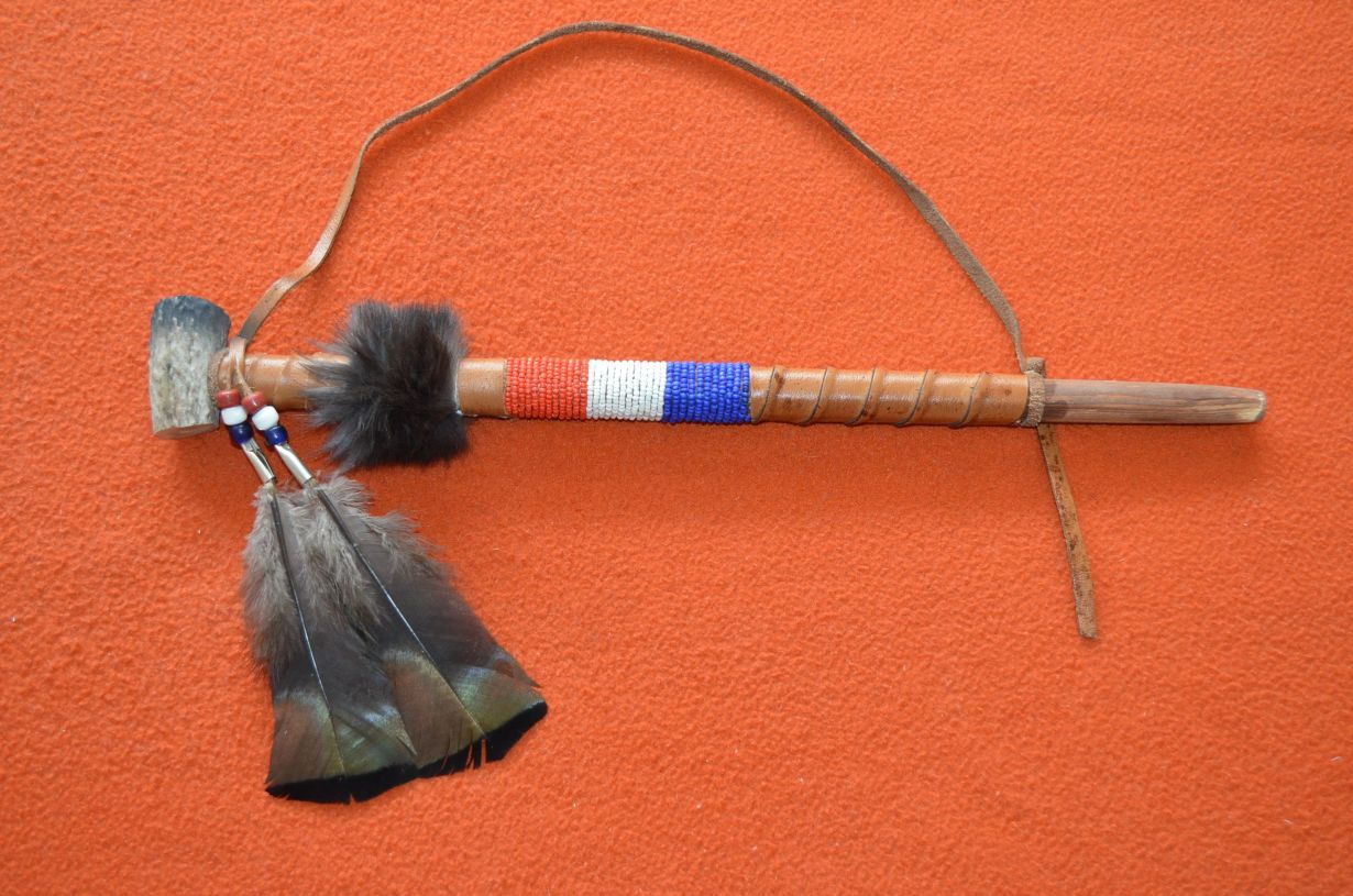 Lakota Sioux Decorative Buckskin Wrapped Indian Peace Pipes