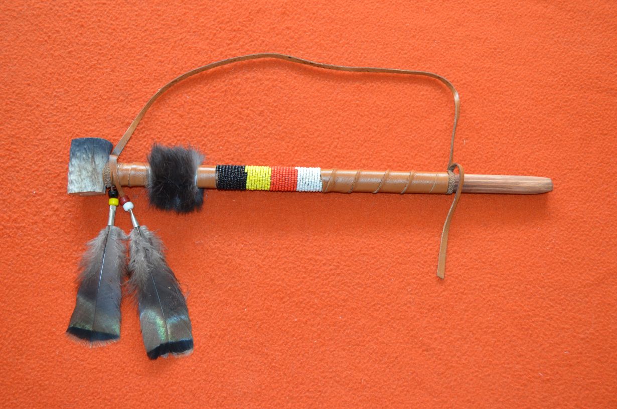 Lakota Sioux Decorative Buckskin Wrapped Indian Peace Pipes