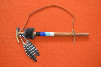 Lakota Sioux Decorative Buckskin Wrapped Indian Peace Pipes