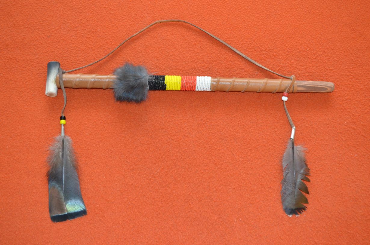 Lakota Sioux Decorative Buckskin Wrapped Indian Peace Pipes