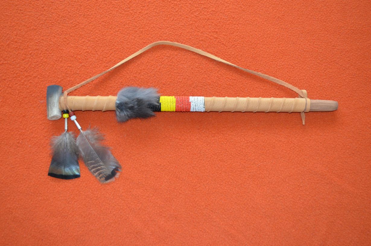 Lakota Sioux Decorative Buckskin Wrapped Indian Peace Pipes