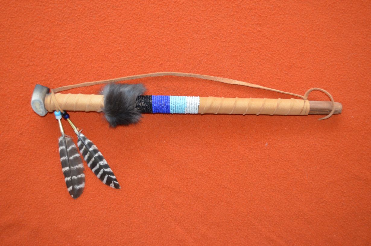 Lakota Sioux Decorative Buckskin Wrapped Indian Peace Pipes