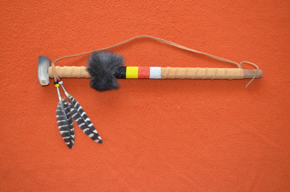 Lakota Sioux Decorative Buckskin Wrapped Indian Peace Pipes