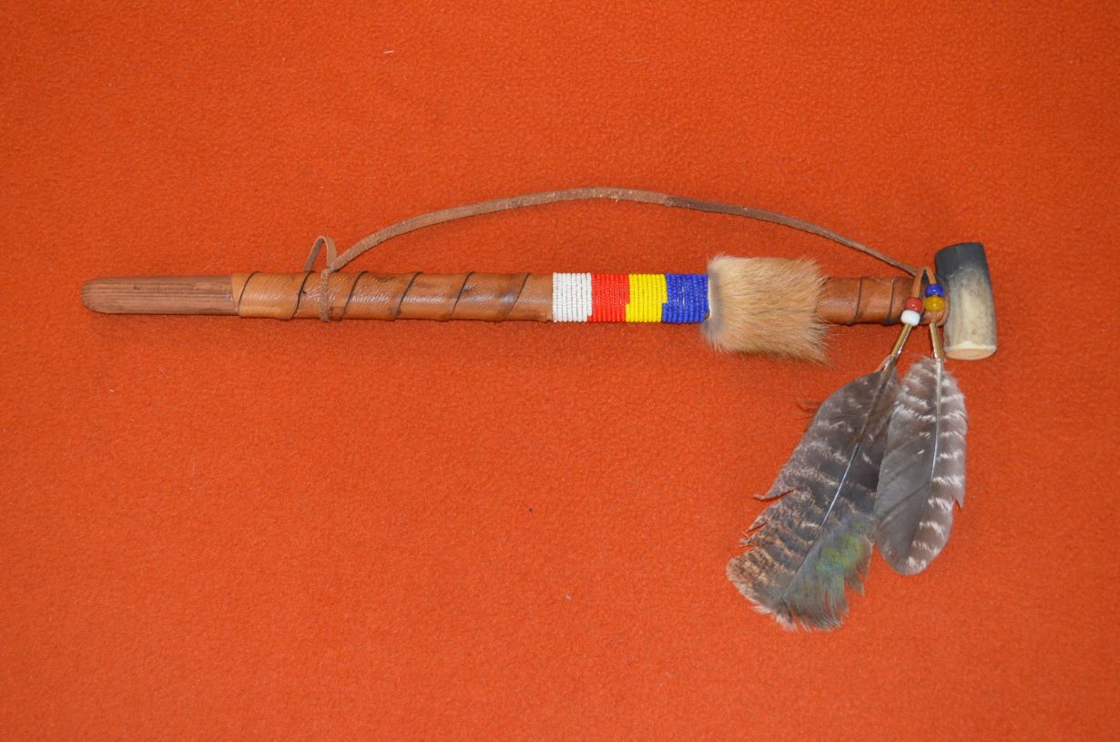 Lakota Sioux Decorative Buckskin Wrapped Indian Peace Pipes