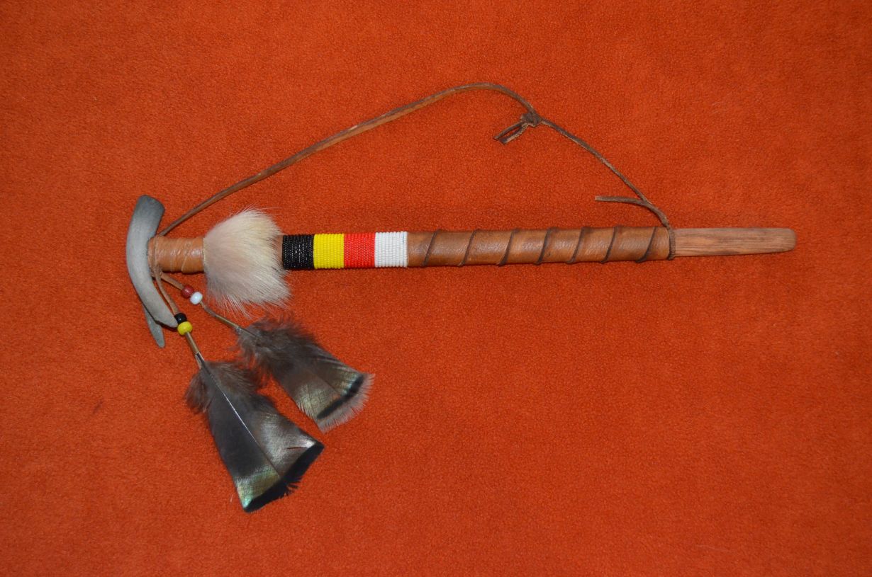 Lakota Sioux Decorative Buckskin Wrapped Indian Peace Pipes