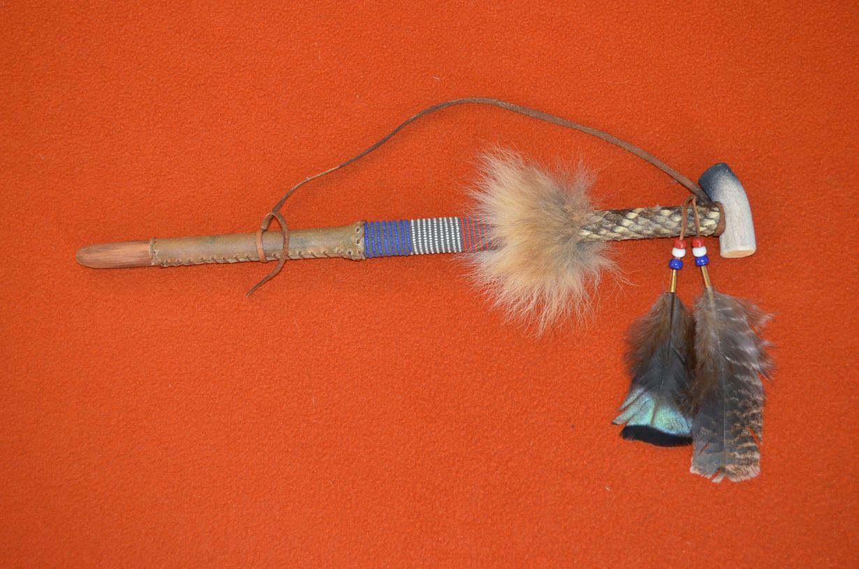 Lakota Sioux Decorative Buckskin Wrapped Indian Peace Pipes
